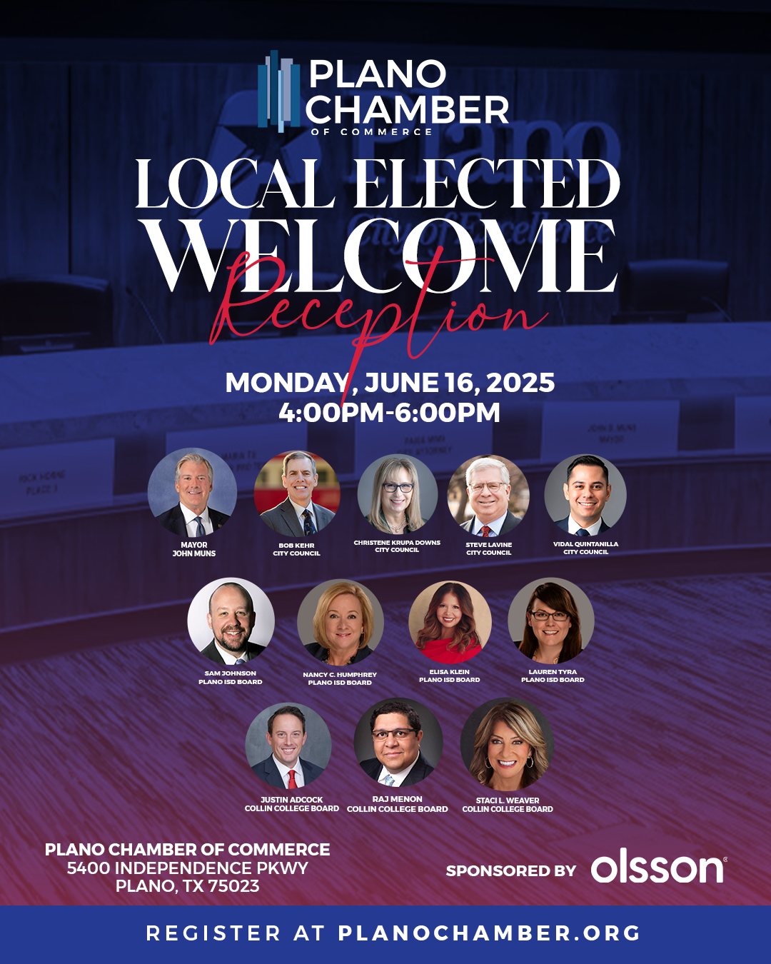Plano Chamber to Host Local Elected Welcome Reception Honoring ...